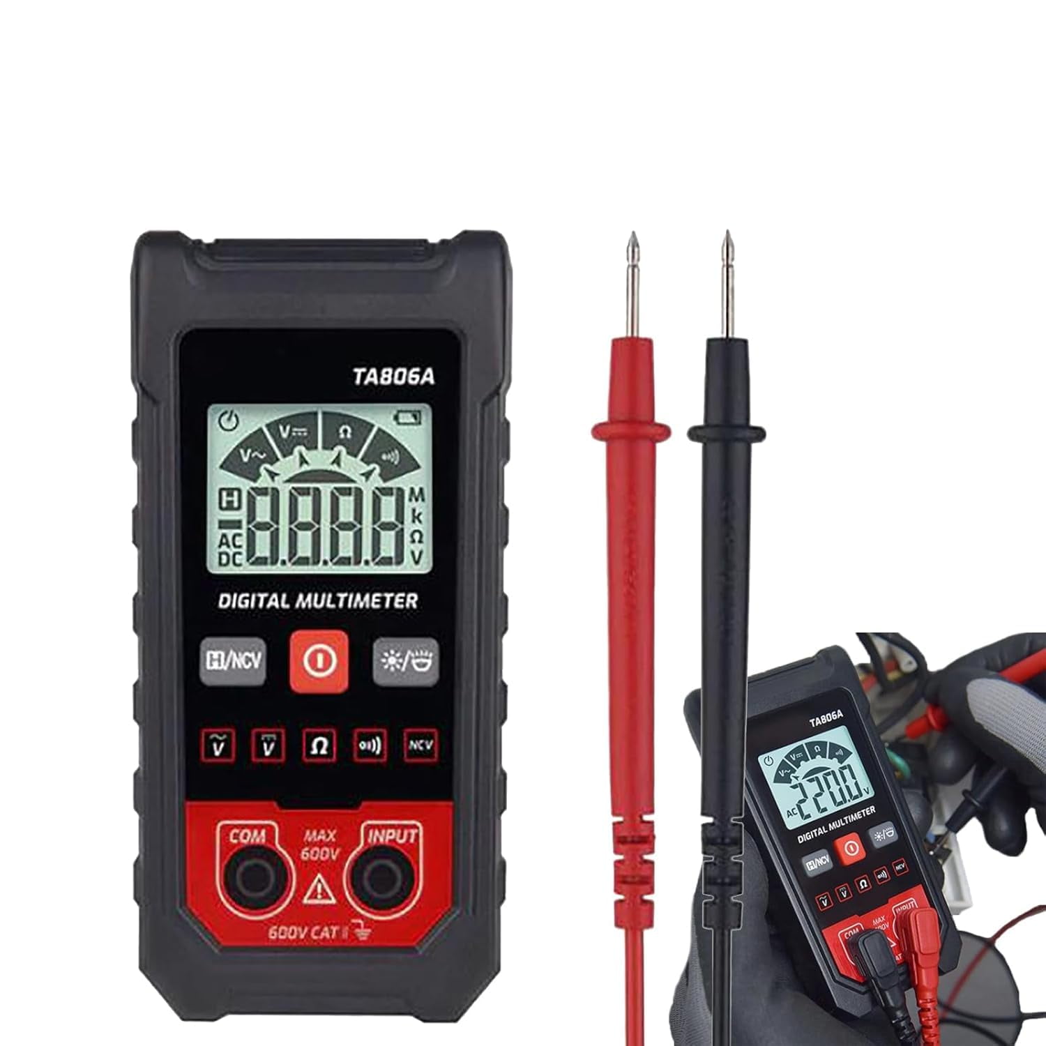Ailsion Multimeter, Compact Digital Multimeter Tester with Automatic ...