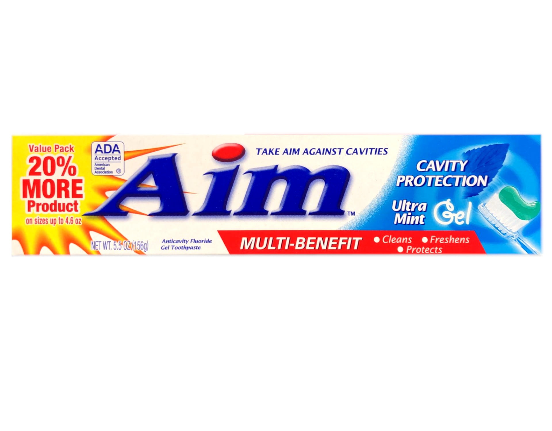 Aim Aim Cavity Protection Toothpaste Mint Gel, 5.5 Ounce (Pack of 3 ...