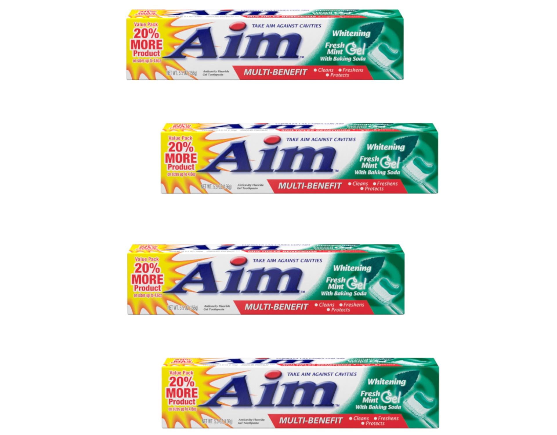 Aim Toothpaste Gel Whitening Mint 6 oz (Pack of 4) - Walmart.com