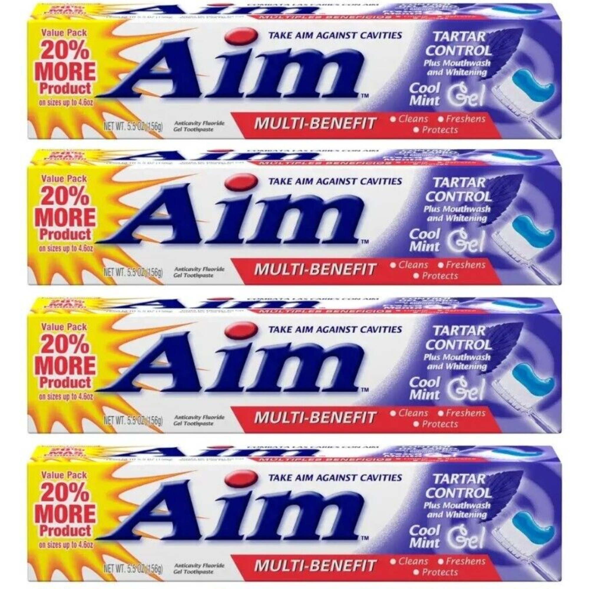 Aim Cavity Protection Anticavity Fluoride Toothpaste Multi-Benefit ...
