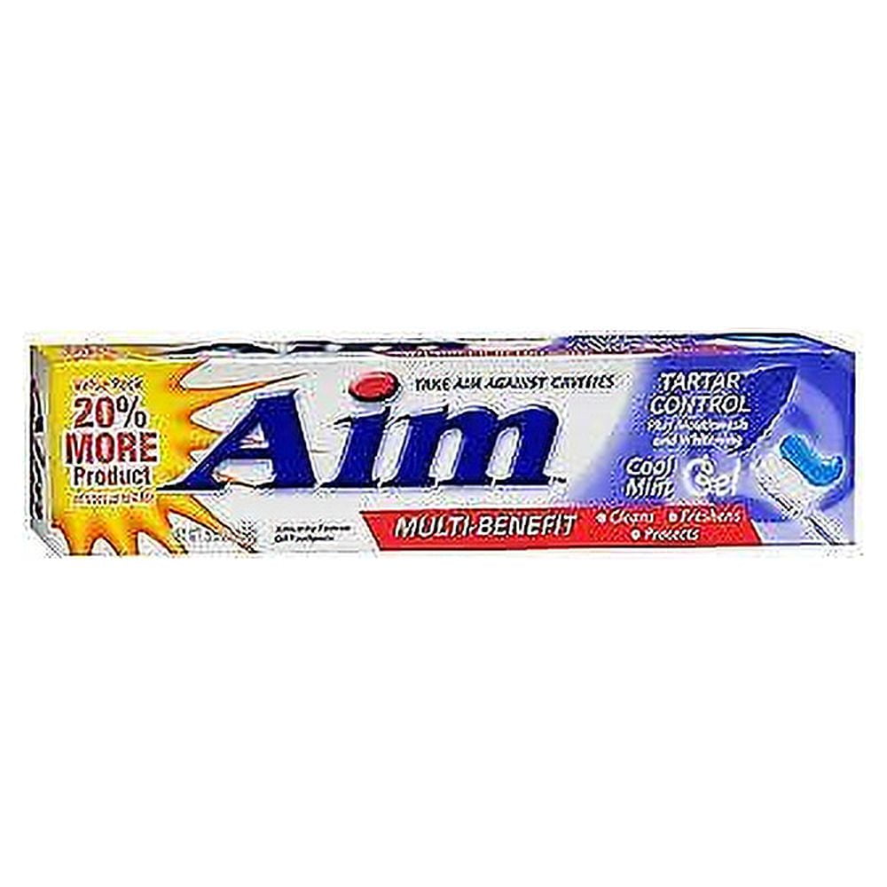 Aim Multi-Benefit Tartar Control Gel Toothpaste, Cool Mint, 5.5oz, 6 ...