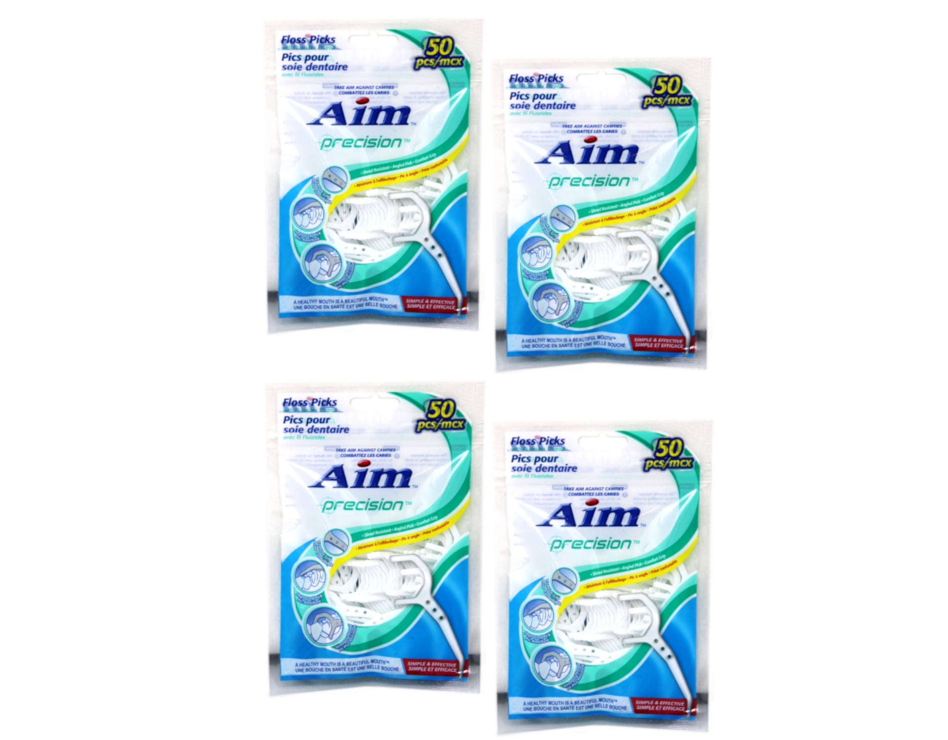 Aim Precision Floss Picks - 50 Count - Pack of 4 - Walmart.com
