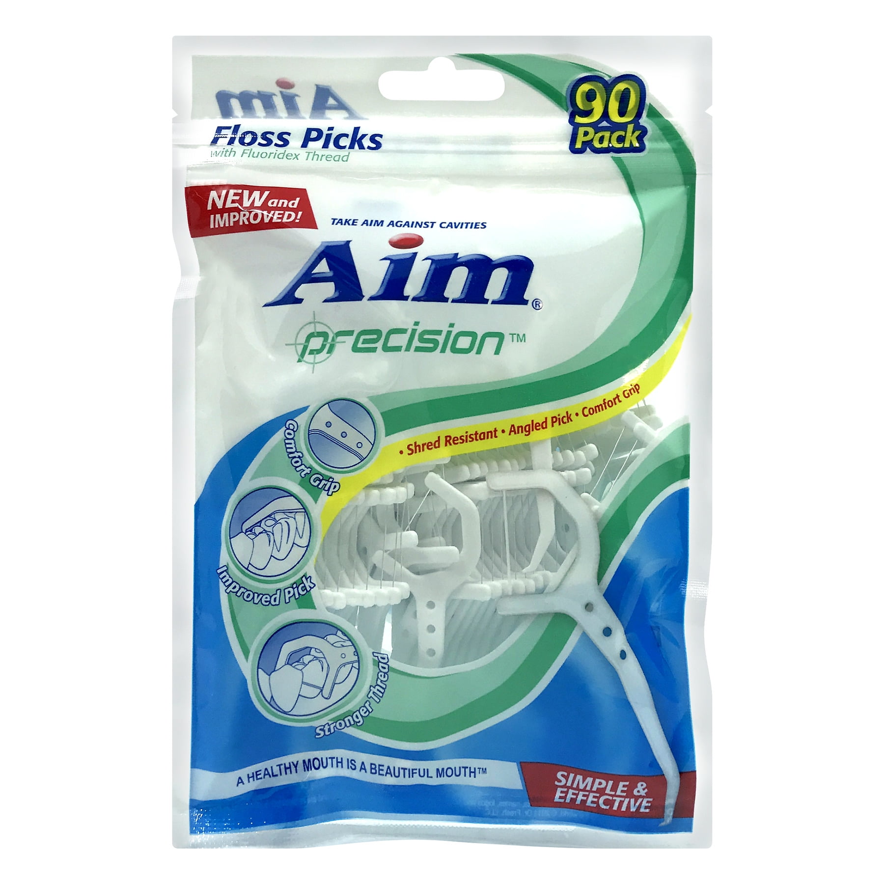 Aim Precision Floss Picks, 90.0 PACK - Walmart.com