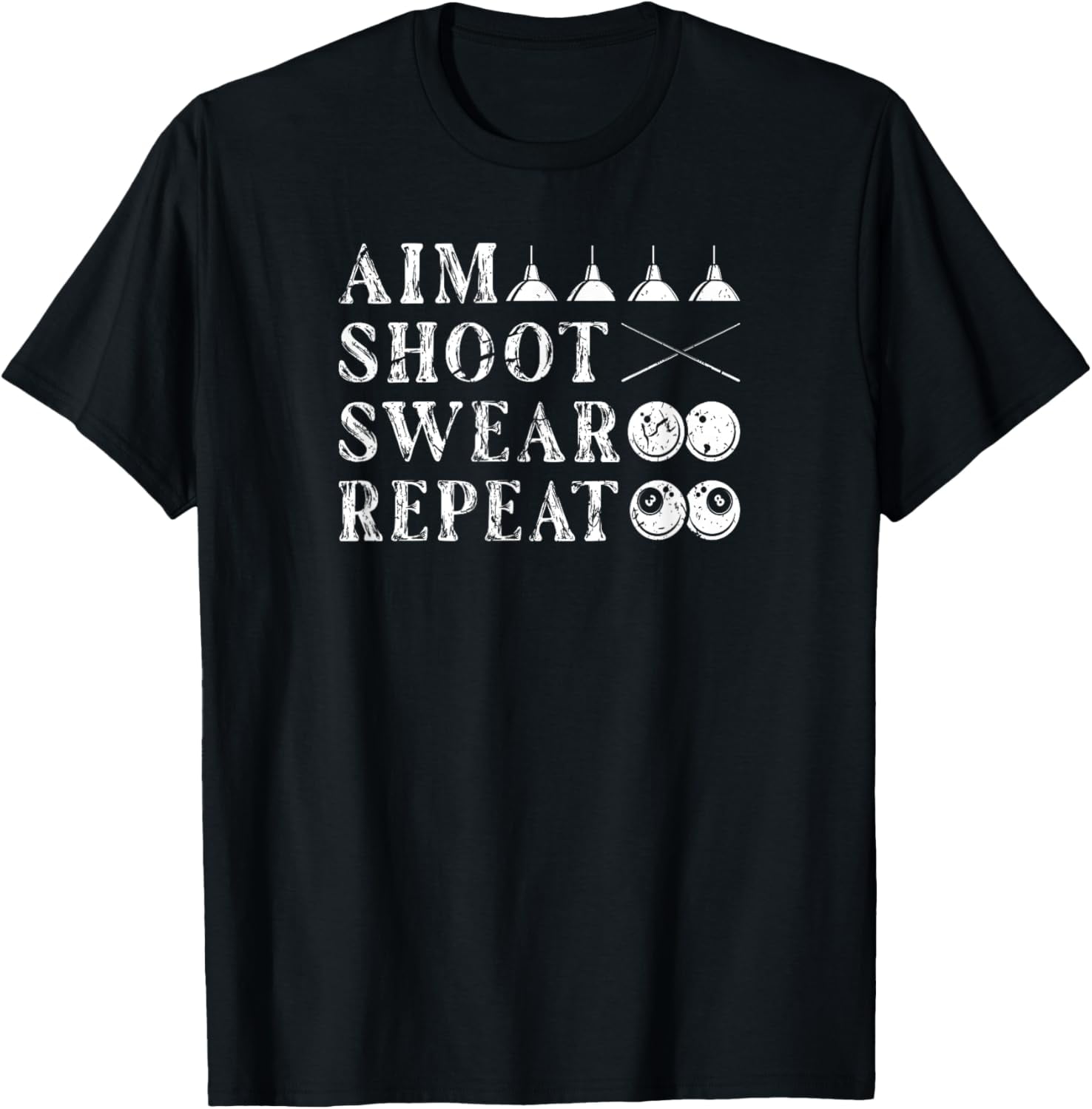 Aim Shoot Swear 8 Ball Pool Billiards T-Shirt - Walmart.com
