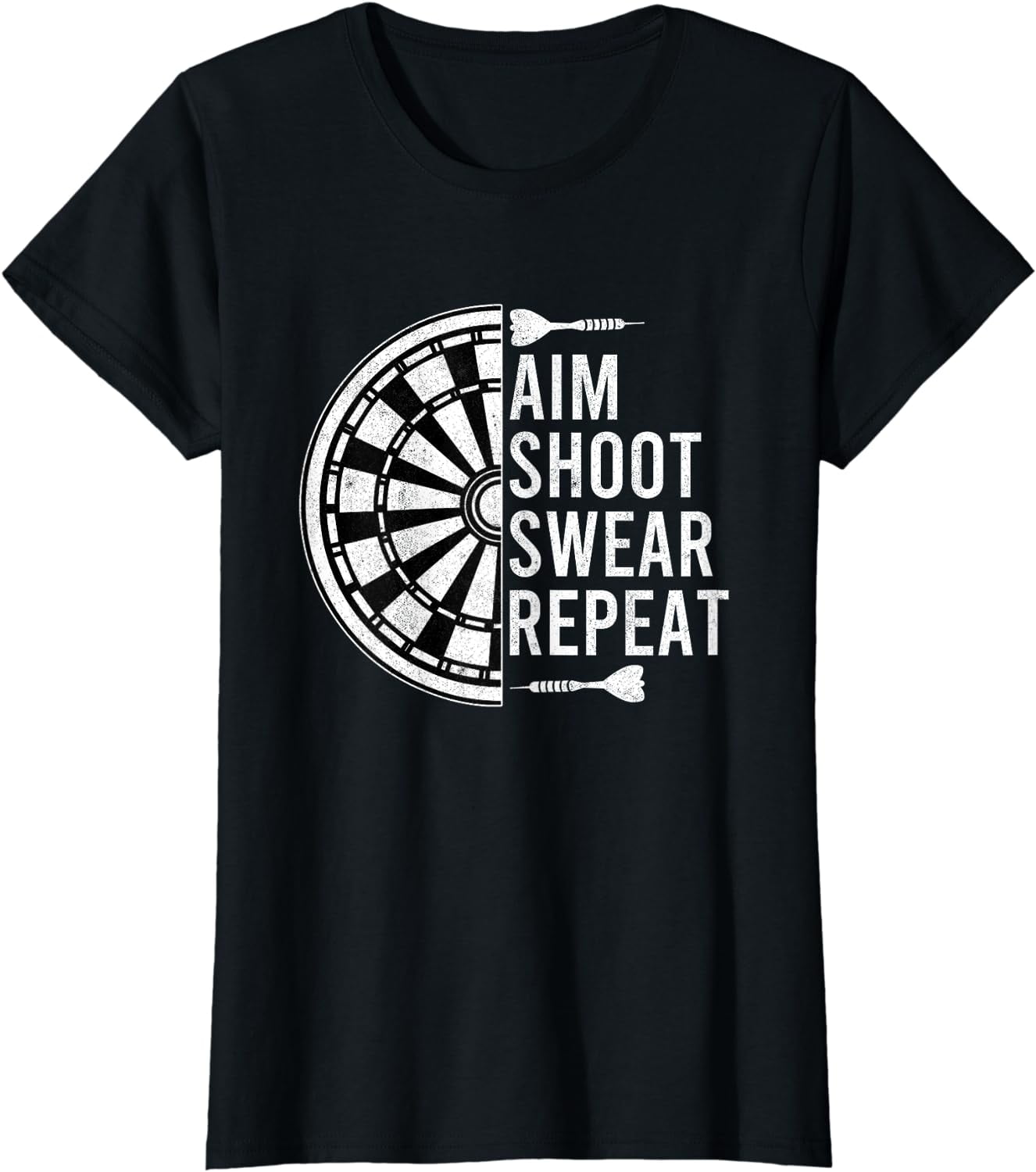 Aim Shoot Swear Repeat Dartboard Dart Player Darts T-Shirt - Walmart.com