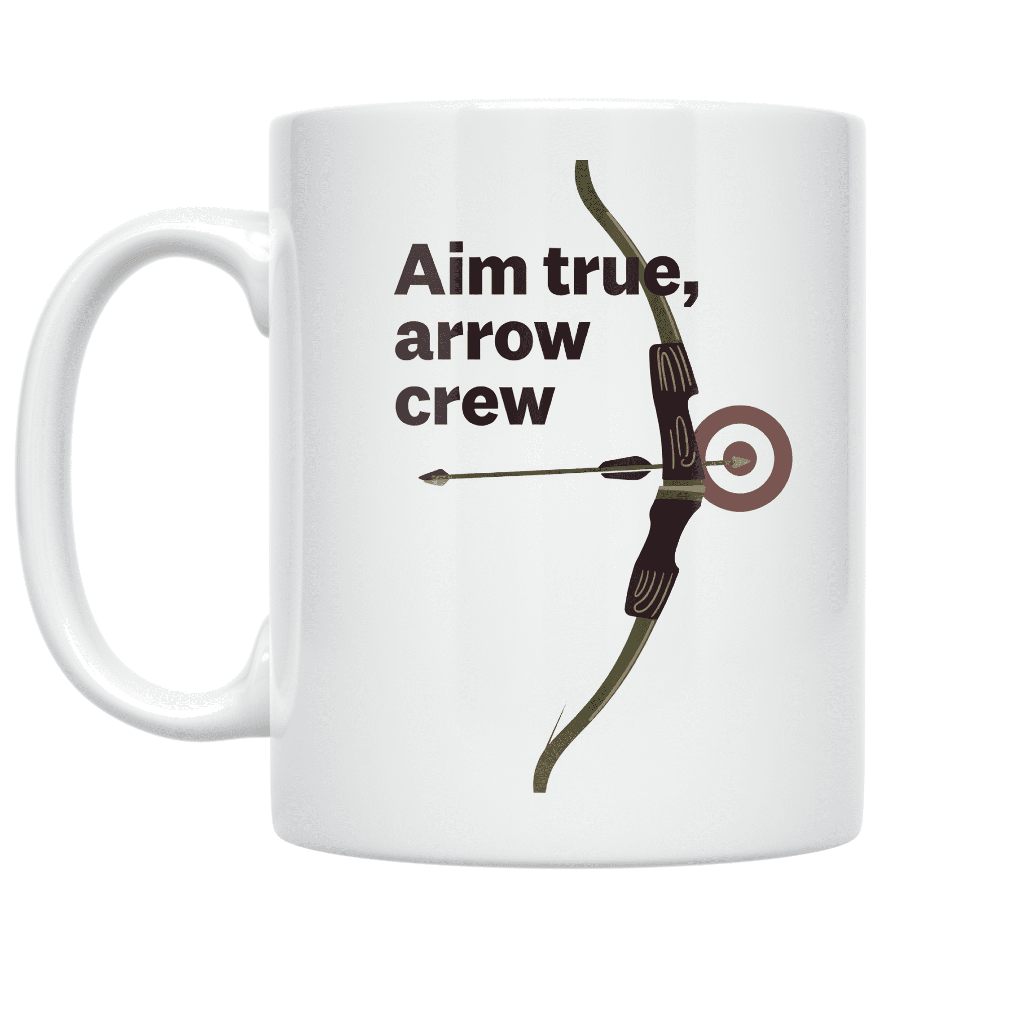 Aim True Arrow Crew Design - Archery Enthusiast - 11 oz Ceramic Coffee ...