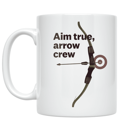 Aim True Arrow Crew Design - Archery Enthusiast - 11 oz Ceramic Coffee ...