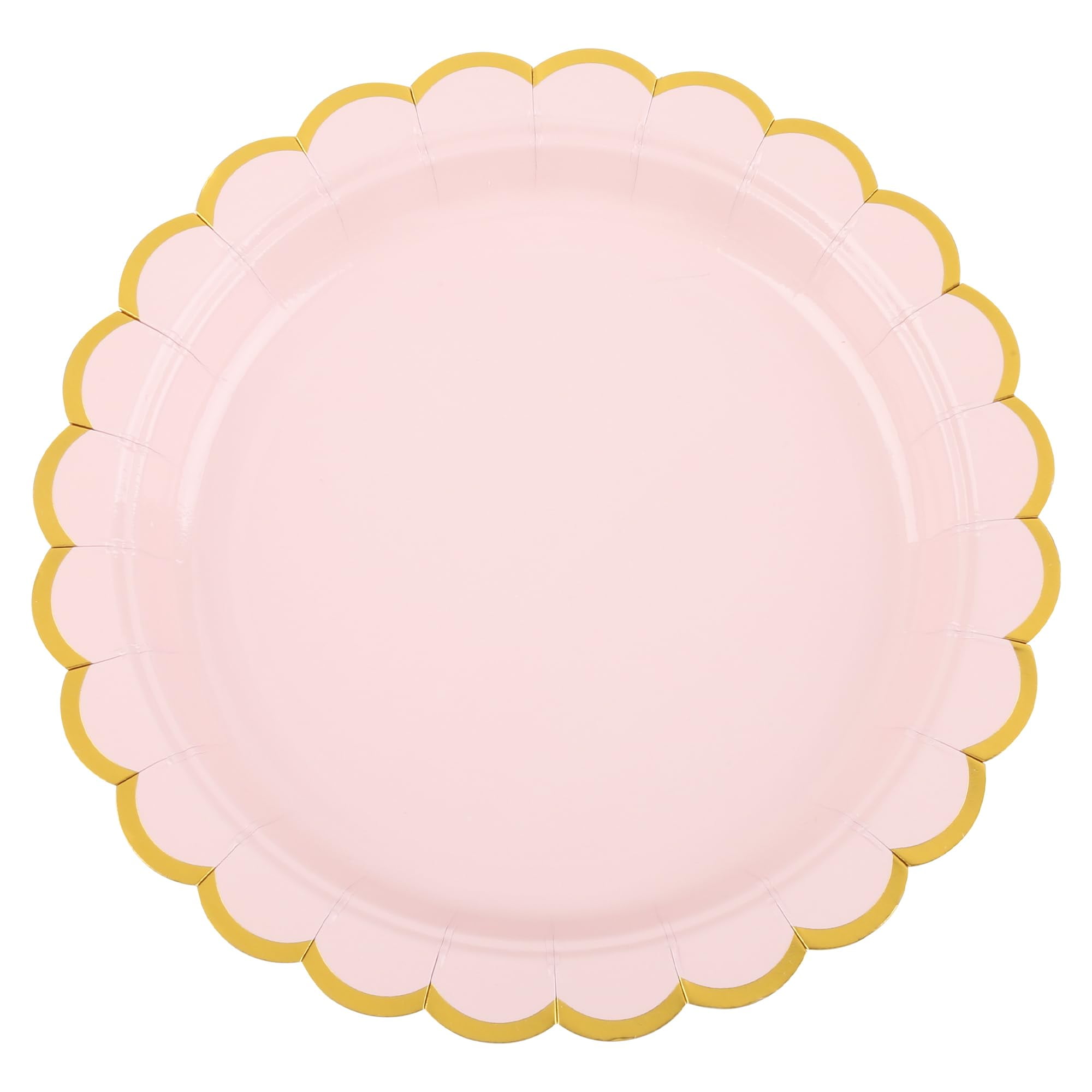 AimFun Pink Disposable Dessert SSF20 Party Plates 7inch Gold Foil ...