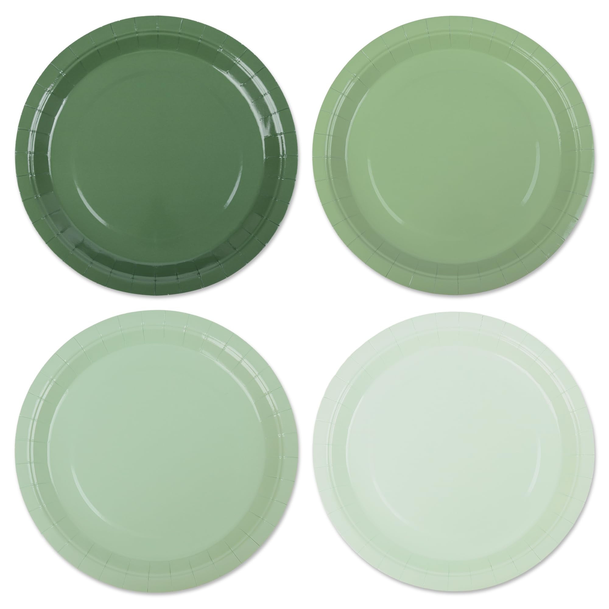 AimFun Sage Green Paper DHF10 Plates Gradient Green Party Plates 9 Inch ...