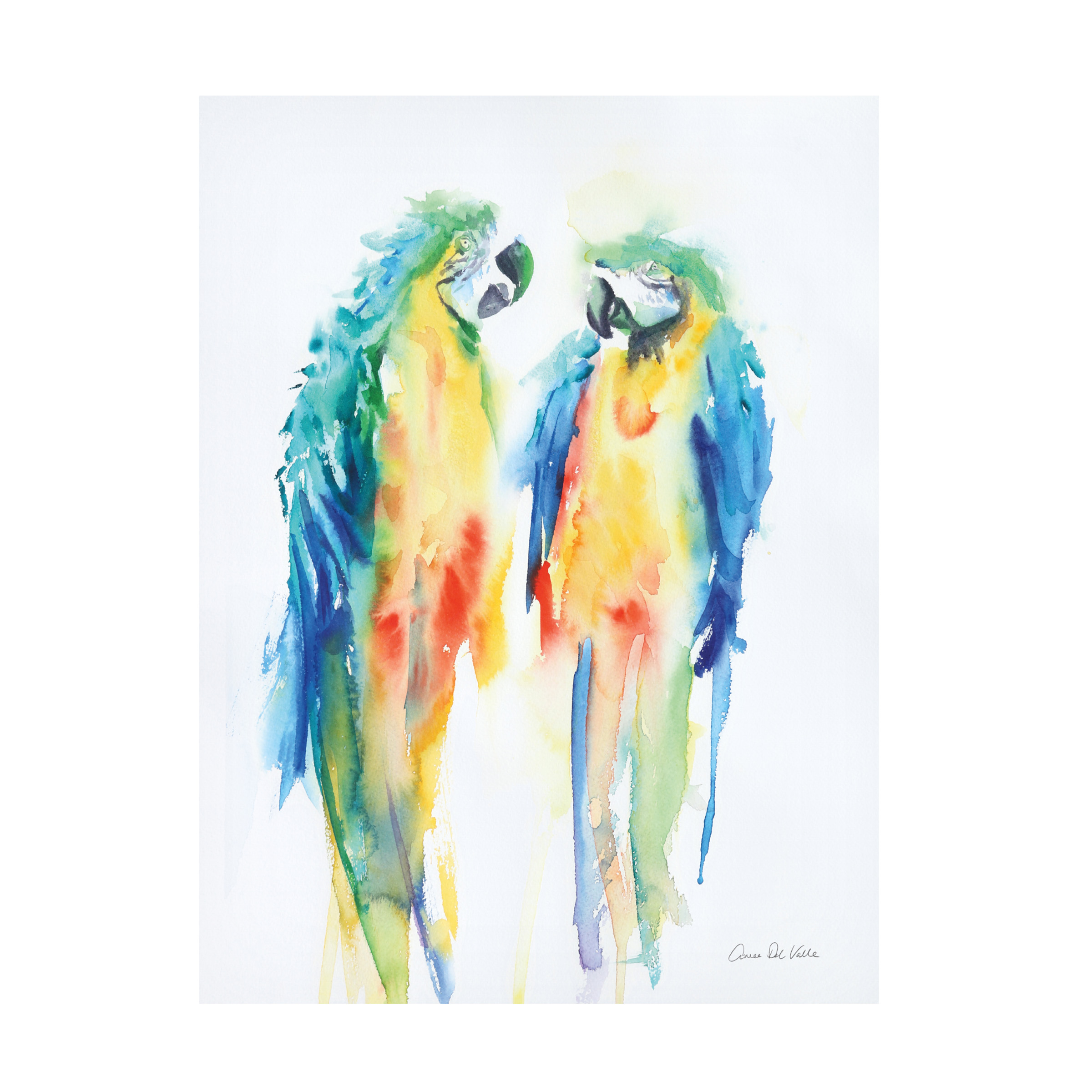Aimee Del Valle 'Colorful Parrots I' Canvas Art - Walmart.com