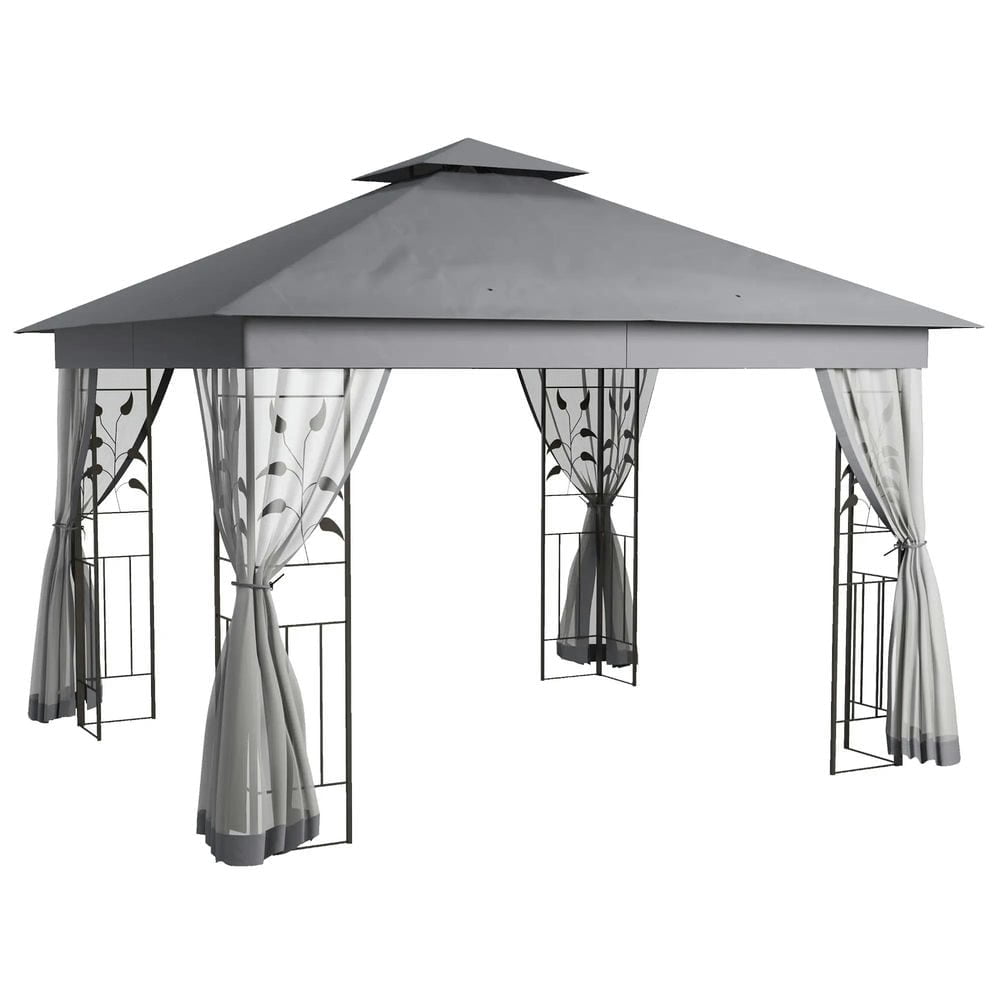 Aimee Lii 10' x 11.5' Metal Patio Canopy Tent, Double Roof Outdoor ...