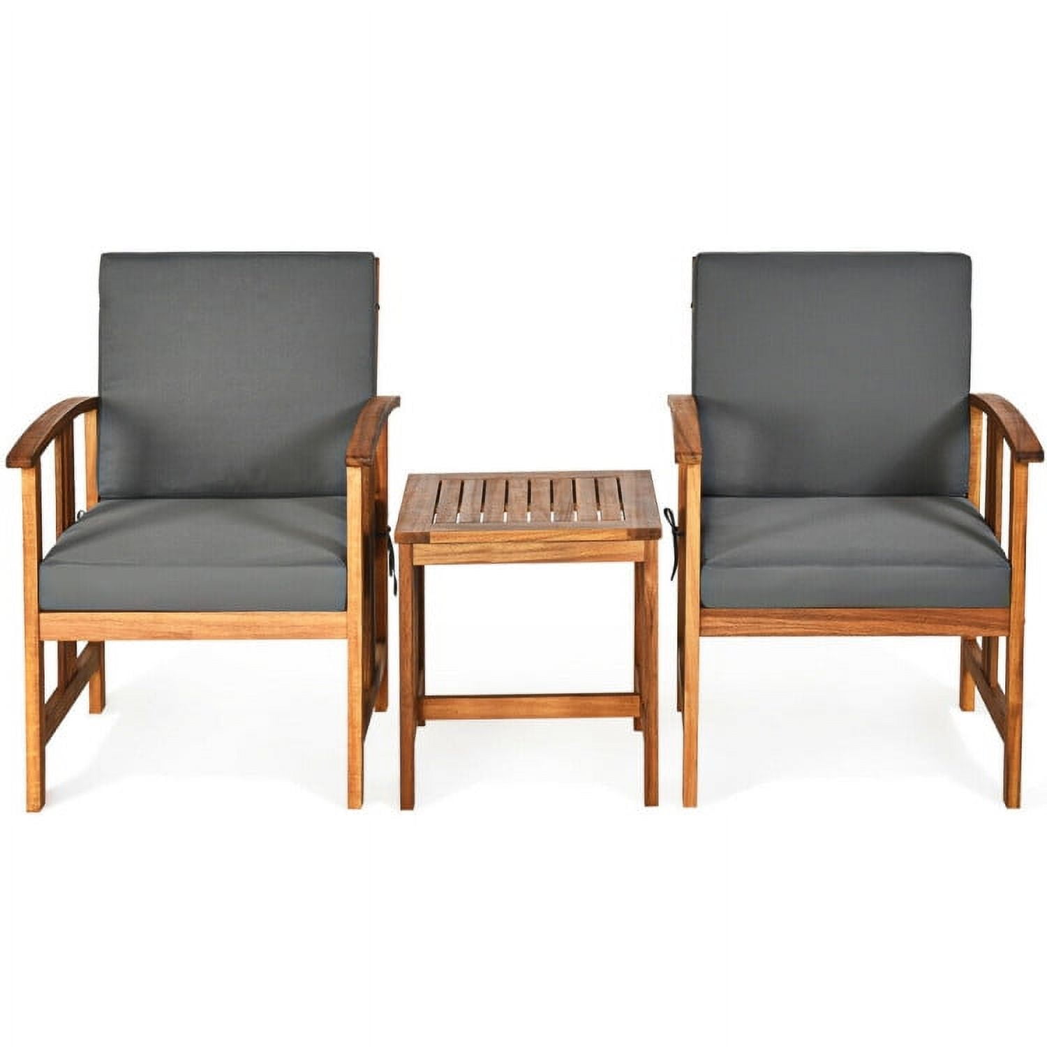 Aimee Lii 4 Pieces Solid Wood Outdoor Patio Sofa Furniture Set, Wooden ...