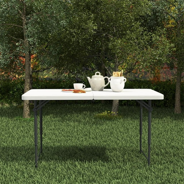 Aimee Lii 4ft Folding Table, Indoor Outdoor Portable Dining Table with ...