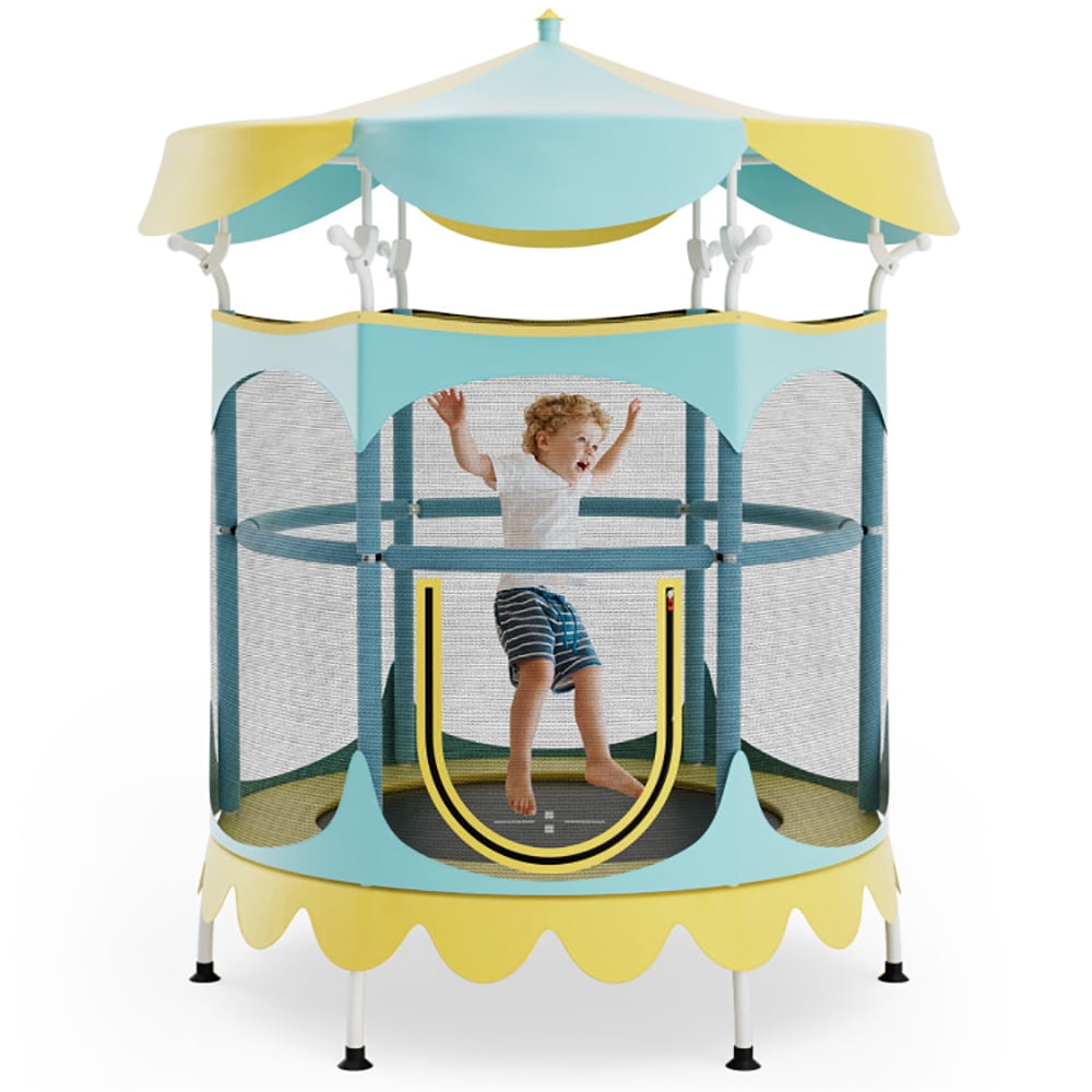 Aimee Lii 64" Kids Trampoline with Detachable Canopy and Safety ...