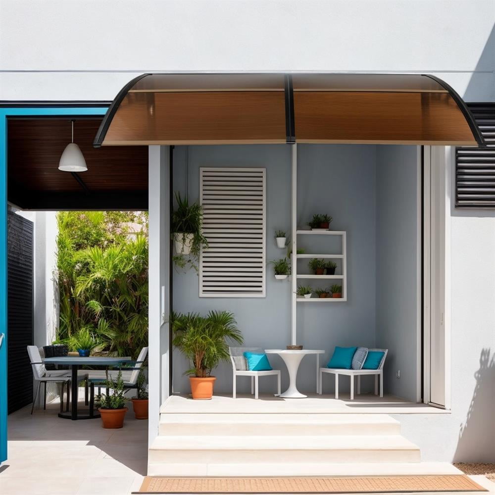 Aimee Lii 80" x 40" Outdoor Front Door Patio Overhang Awning for ...