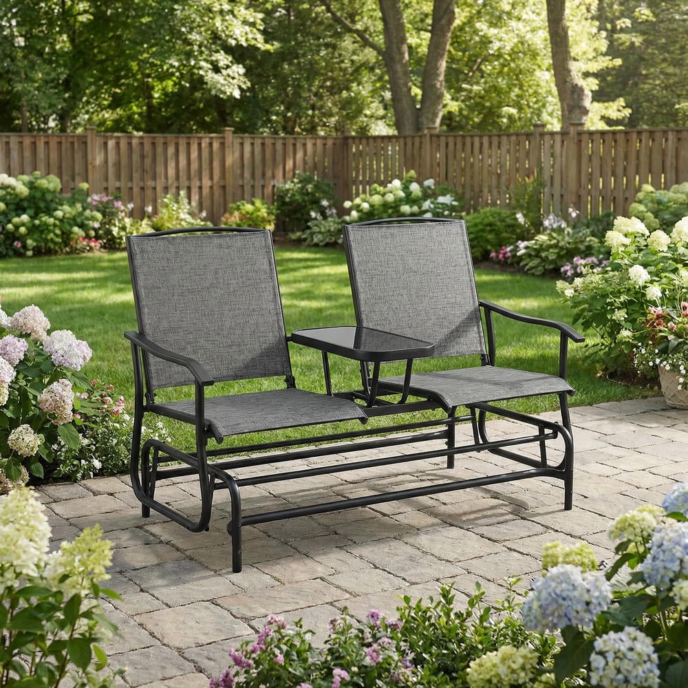Aimee Lii Outdoor Patio Furniture Set, 2-Person Double Rocking Loveseat ...