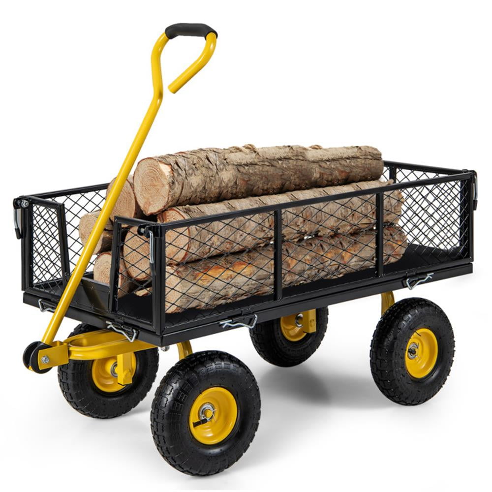 Aimee Lii Utility Garden Wagon with 4 Removable Side Panels and 900/ ...