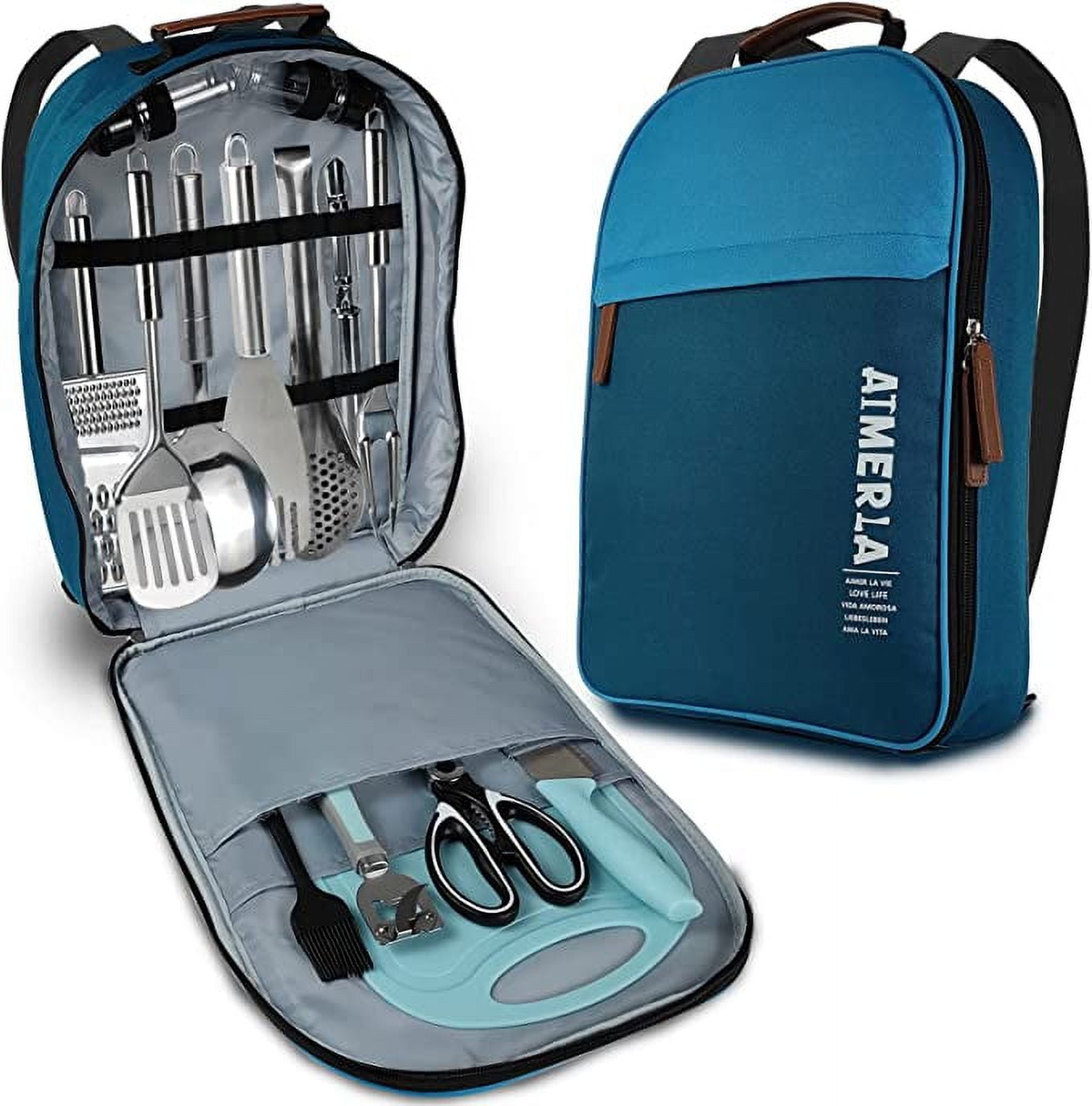 Aimerla Outdoor Camping Kitchen Tools - 15 Pcs Durable Equipment Set ...