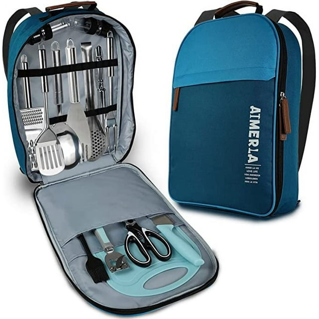 Aimerla Outdoor Camping Kitchen Tools - 15 Pcs Durable Equipment Set ...