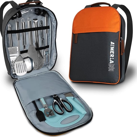 Aimerla Outdoor Gear: 15-Pcs Camping Kitchen Equipment, Durable Cooking ...