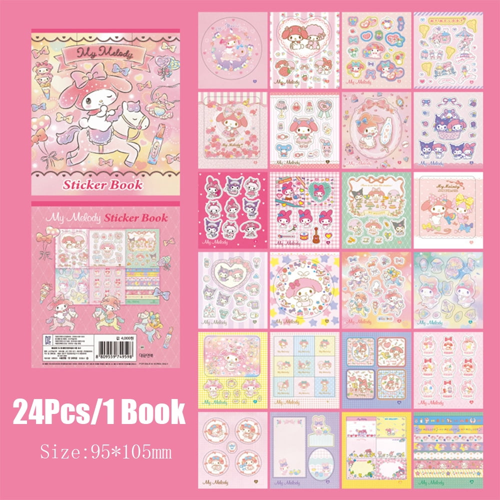 Aimey New Sanrio Hello Kitty Sticker Book Melody Cinnamoroll Goo Card ...