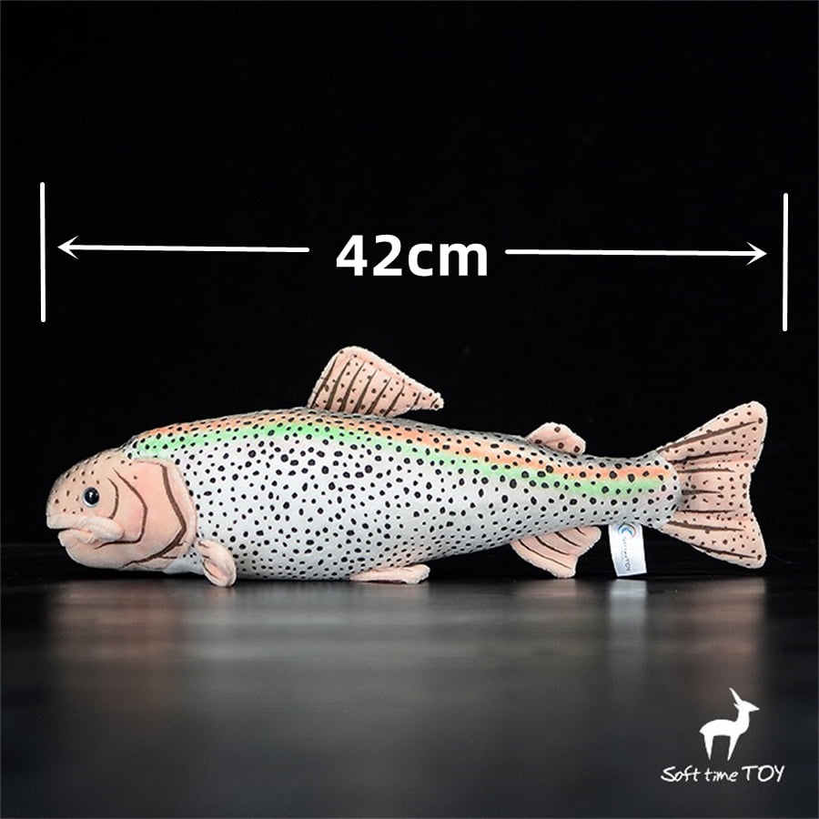 Aimey Realistic Rainbow Trout High Fidelity Cute Plushie Salmon Fish ...