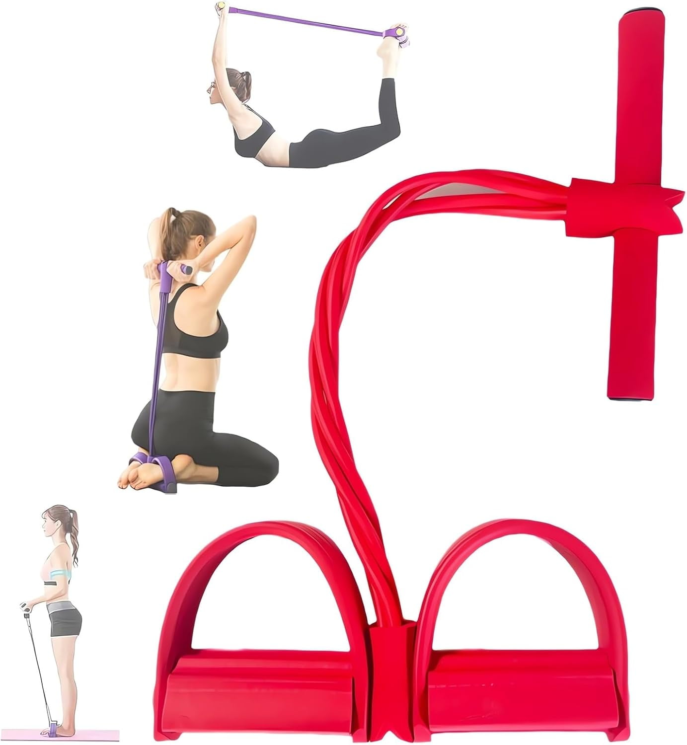 Aimierbuy Stirrup Puller,21 Fitness Resistance Bands-4 Tube Pedal Ankle Puller - 2025 New Sit up ...