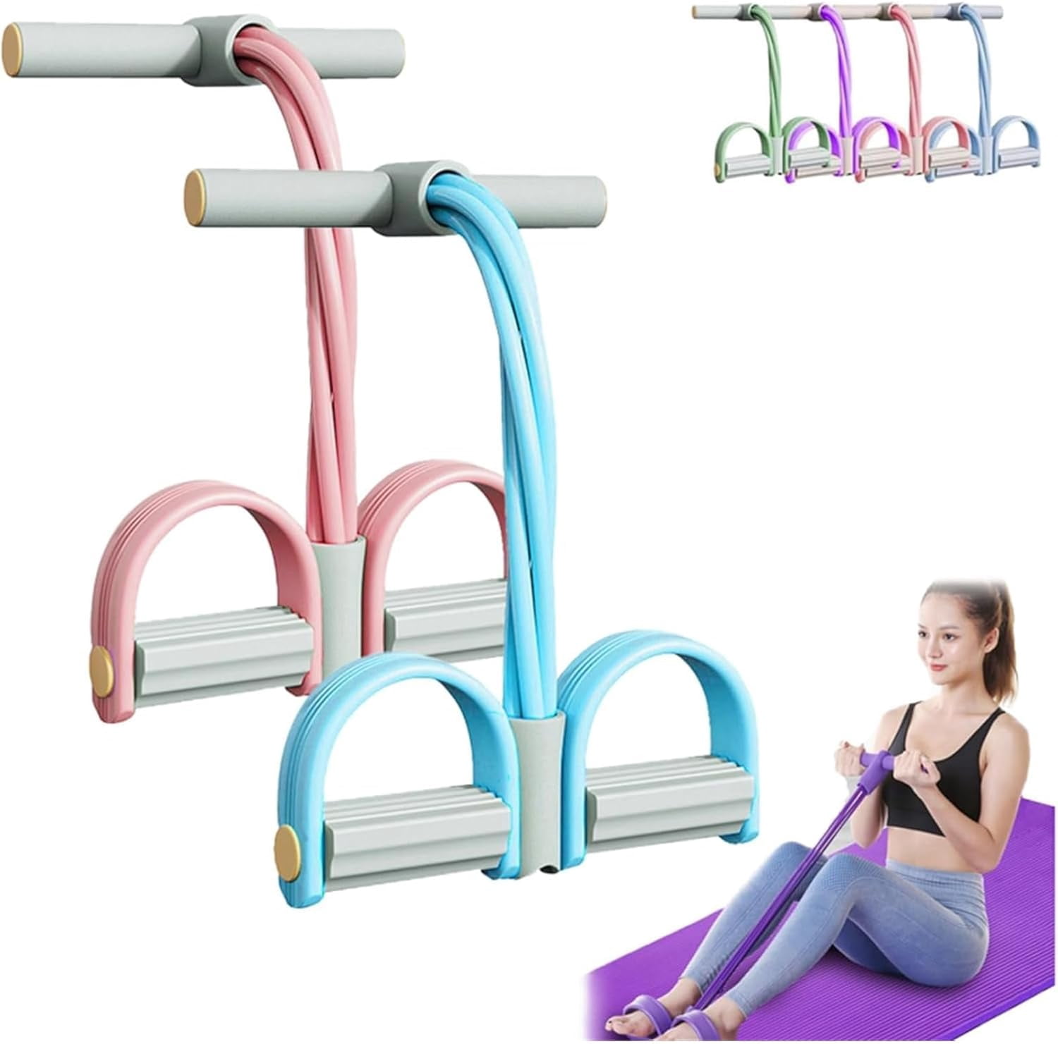 Aimierbuy Stirrup Puller, 21 Fitness Resistance Bands-4 Tube Pedal ...