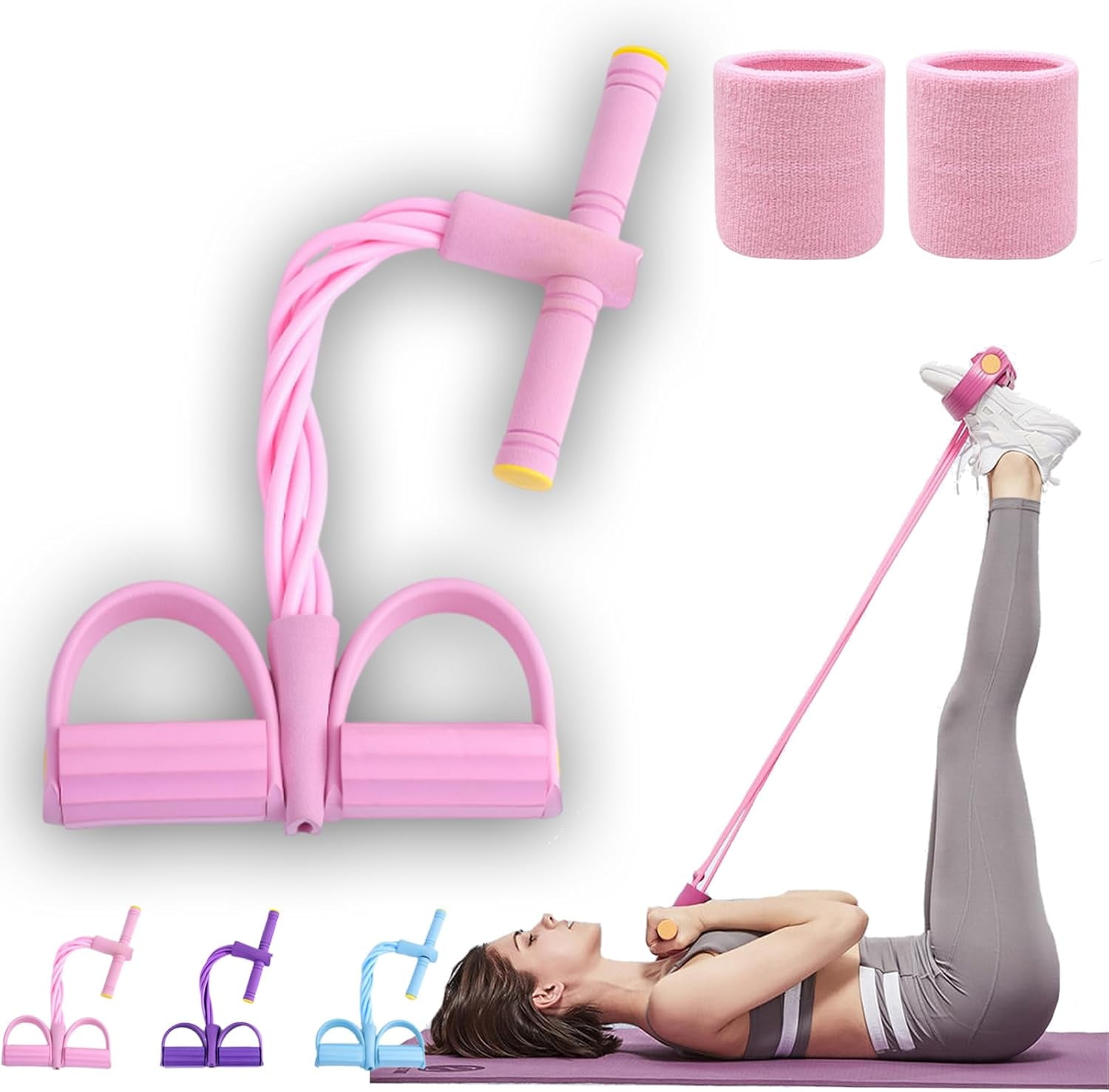 Aimierbuy Stirrup Puller, 21 Fitness Resistance Bands-4 Tube Pedal ...