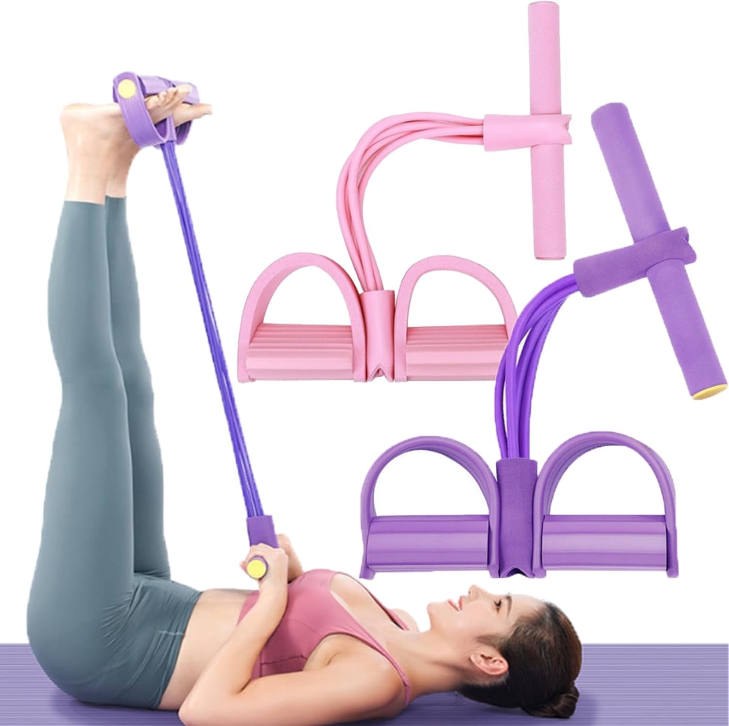 Aimierbuy Stirrup Puller,21 Fitness Resistance Bands-4 Tube Pedal Ankle ...