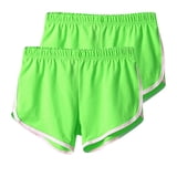 Aimik 2 Pack Women Contrast White Trim Athletic Shorts Elastic Waist ...