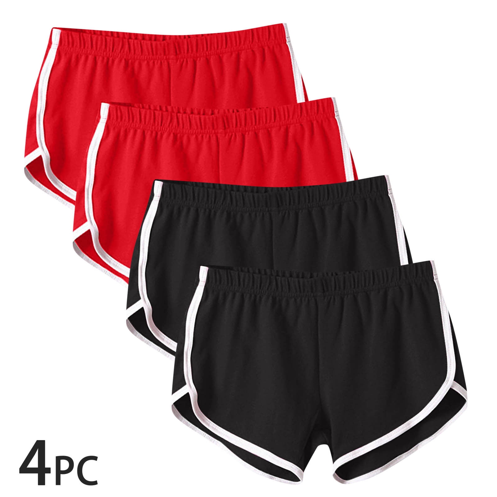 Aimik 4 Pack Women Casual Athletic Shorts Soft Elastic Waist Workout ...