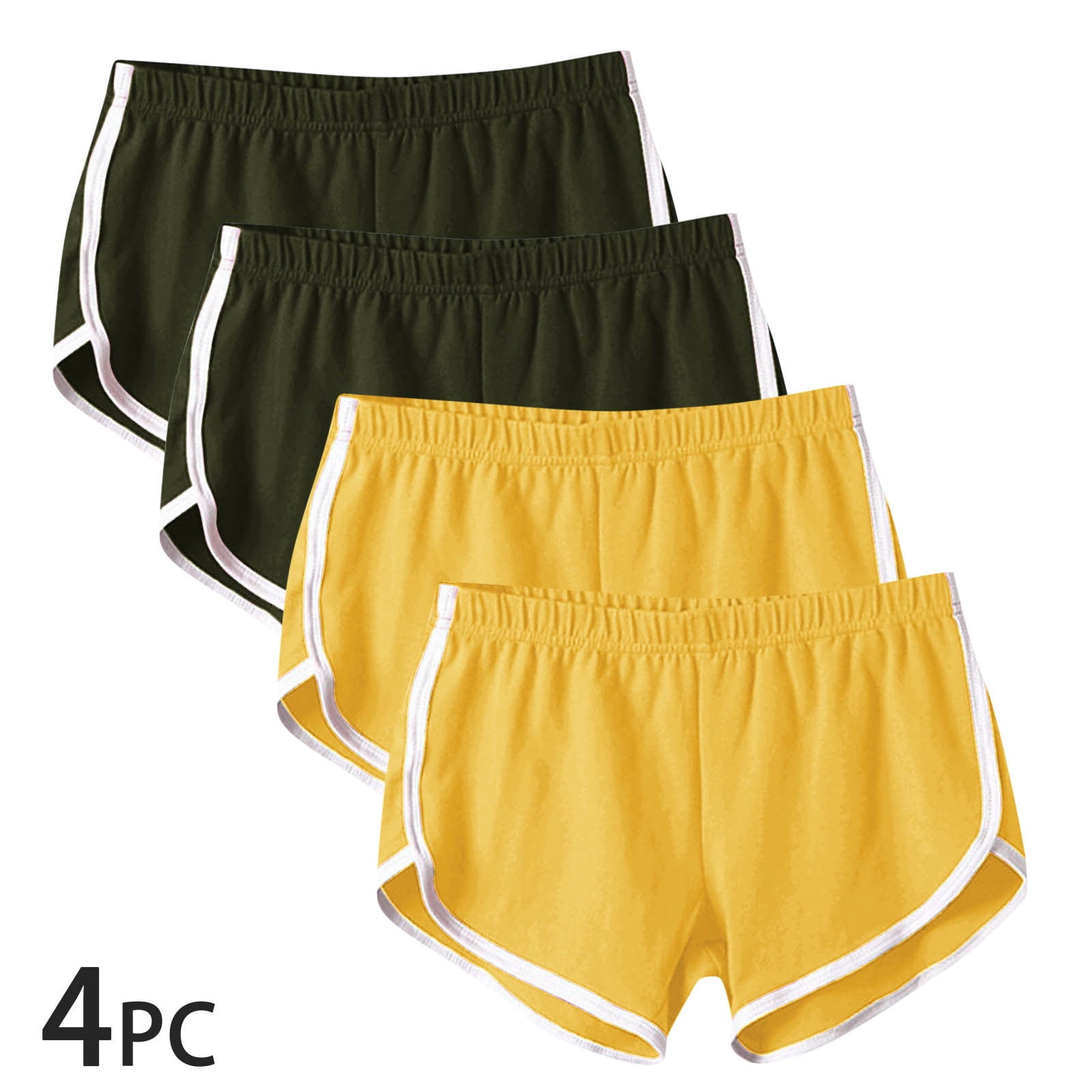 Aimik 4 Pack Women Casual Athletic Shorts Soft Elastic Waist Workout ...