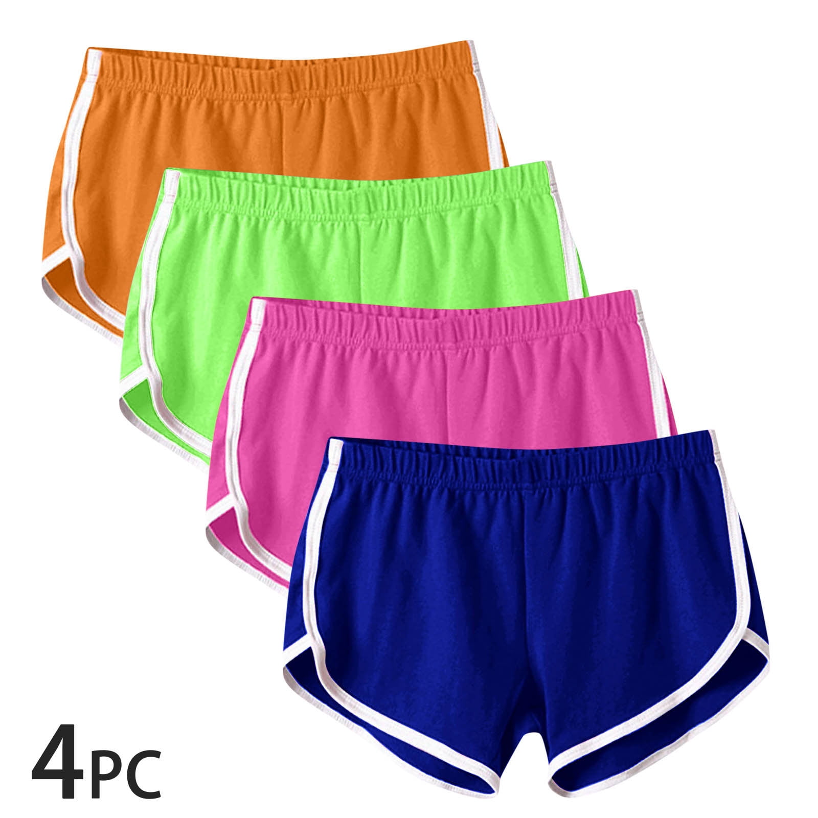 Aimik 4 Pack Women Casual Athletic Shorts Soft Elastic Waist Workout ...