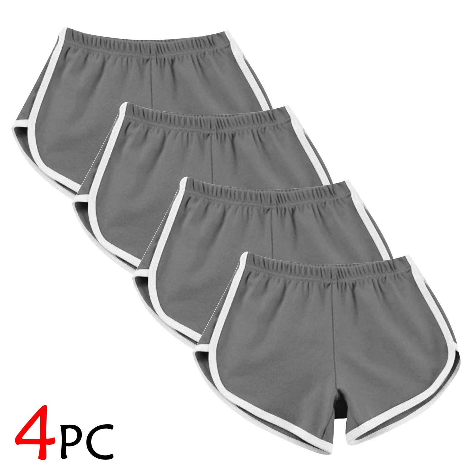 Aimik 4PC Women's Summer Yoga Shorts Fashionable Beach Shorts Solid ...