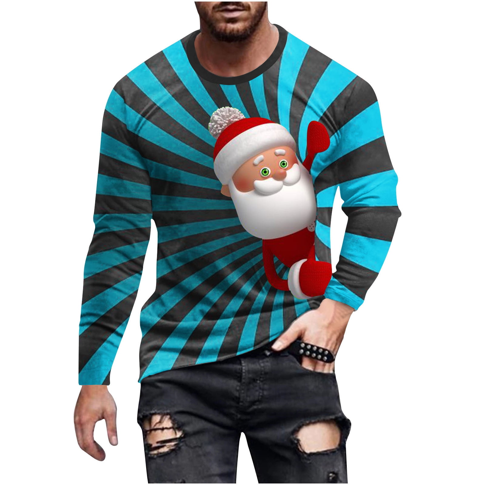Aimik Cyber and Monday Deals Santa Claus Unisex Ugly Christmas Sweater ...
