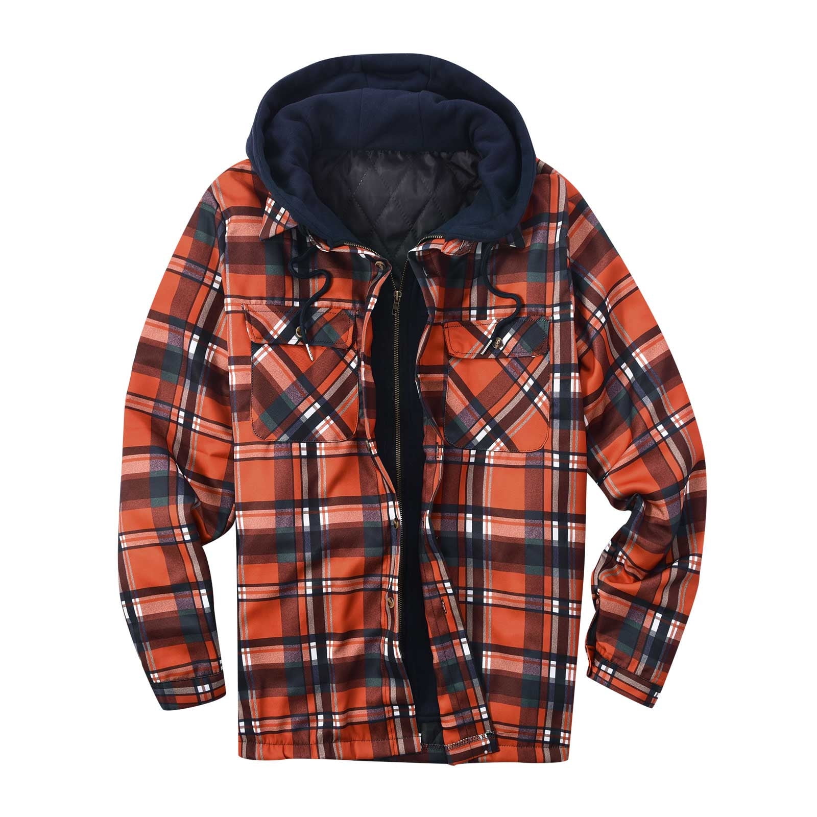 Aimik Hanes Today Deals Prime Mens Plaid Flannel Jacket with Hood,Fuzzy ...