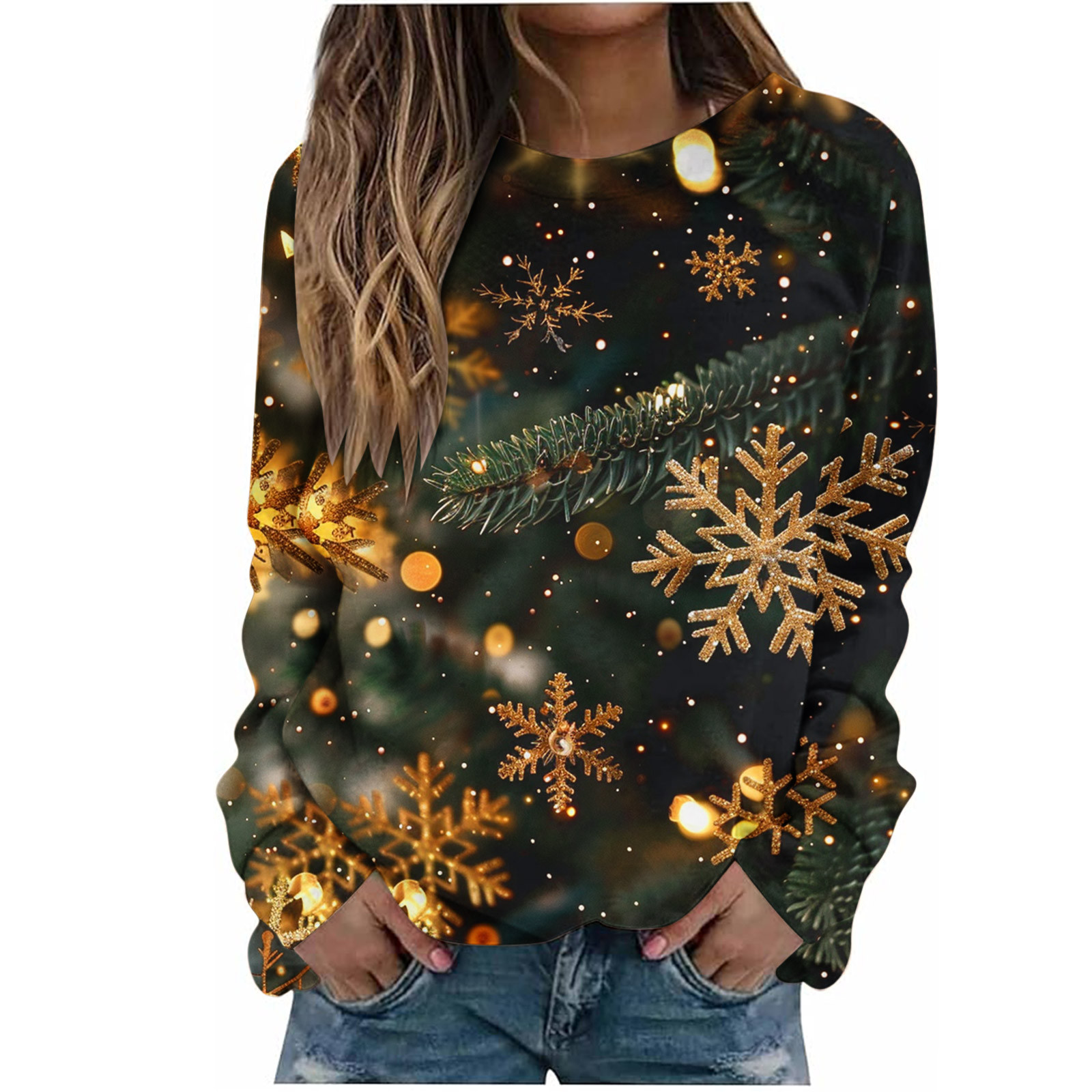 Aimik Hanes Cyber and Monday Deals Women Christmas Print Snowflake ...