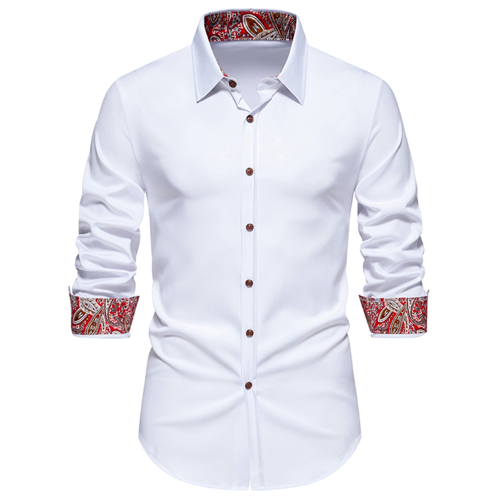 Aimik Hanes Men's Long Sleeve Dress Shirt Regular Fit Button Down ...