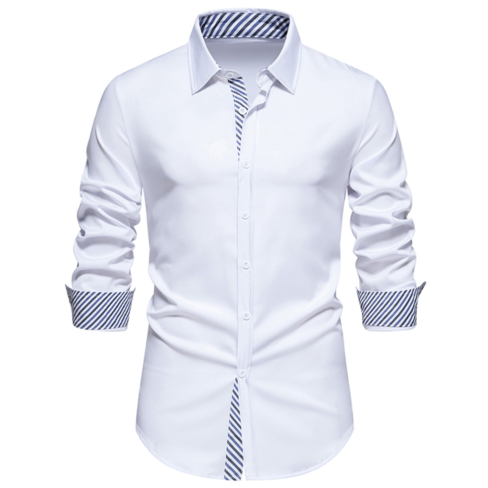 Aimik Hanes Men's Long Sleeve Dress Shirt Regular Fit Button Down ...