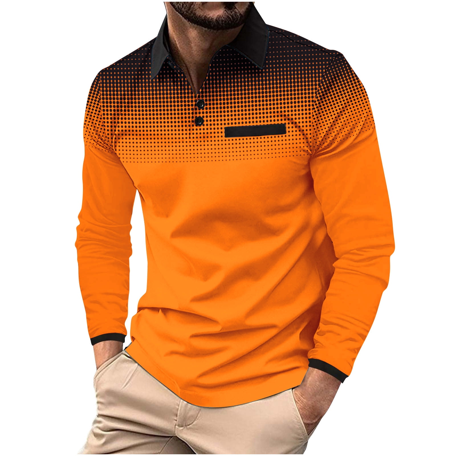 Aimik Hanes Men's Polo Shirts Long Sleeve 2025 Casual Polo T-Shirts ...