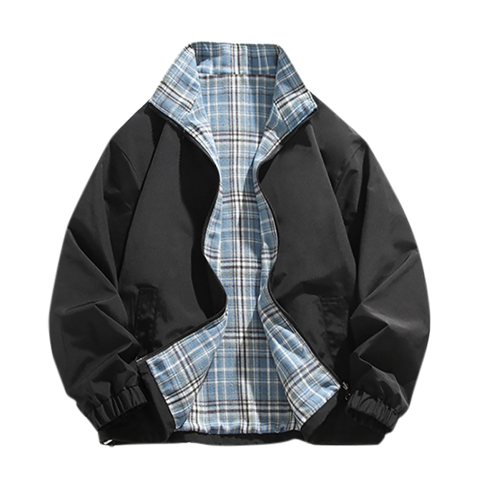 Aimik Hanes Men's Sherpa Lined Full Zip Plaid Flannel Jacket Shirt ...