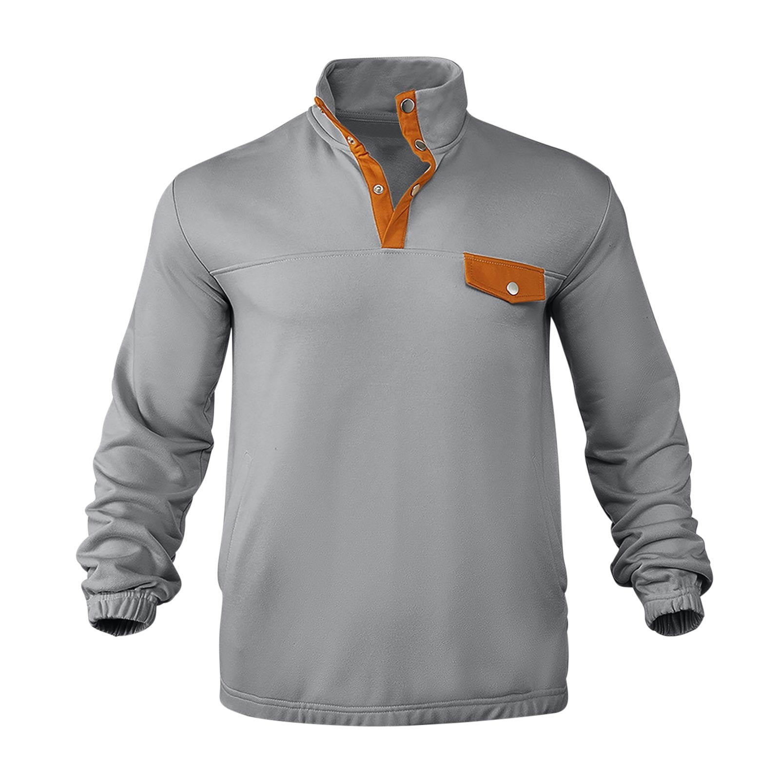 Aimik Hanes Men's Snap Button Down Sweatshirts Jacquard Long Sleeve ...