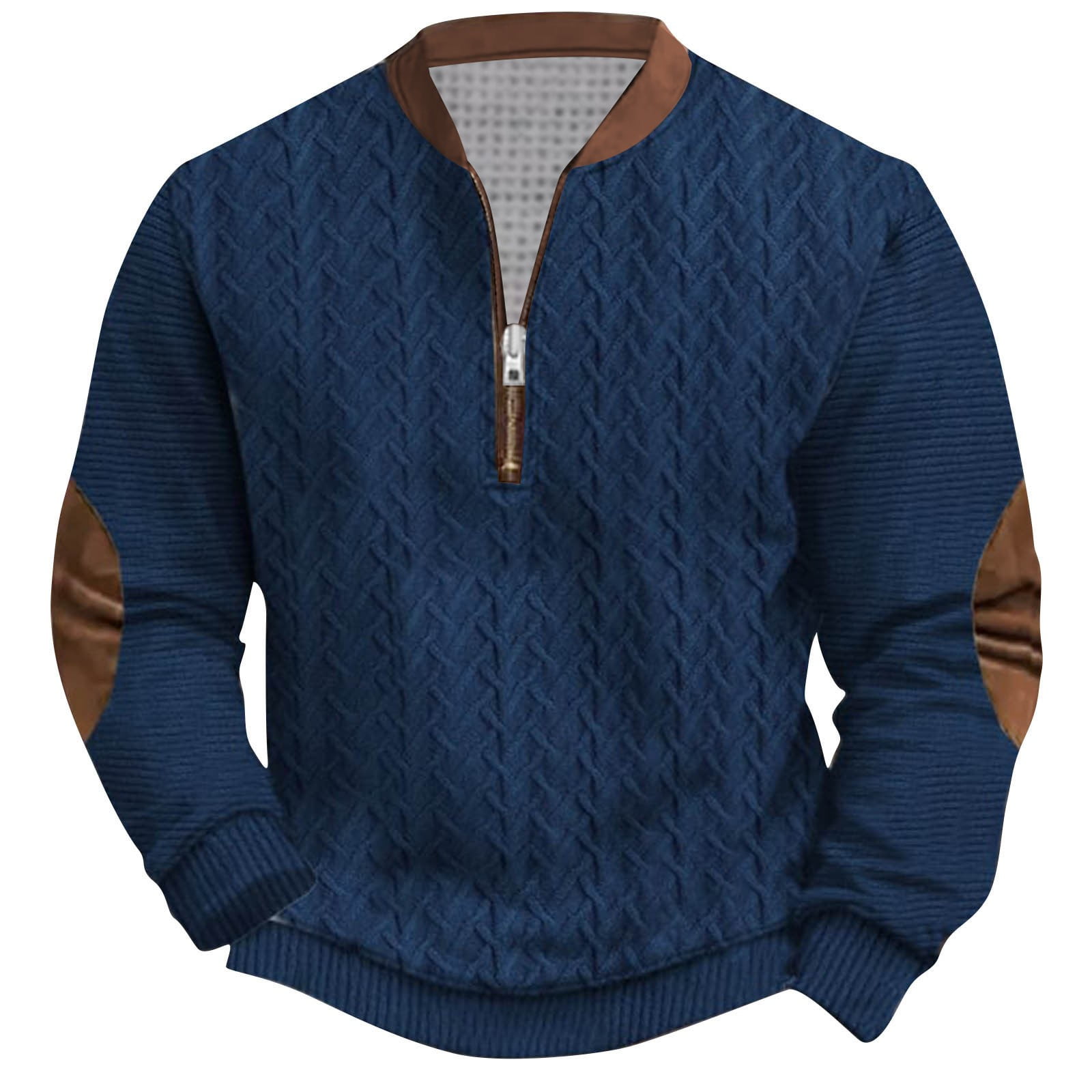 Aimik Hanes Men's Vintage Knit Print Zip-up Sweatshirt Casual Long ...