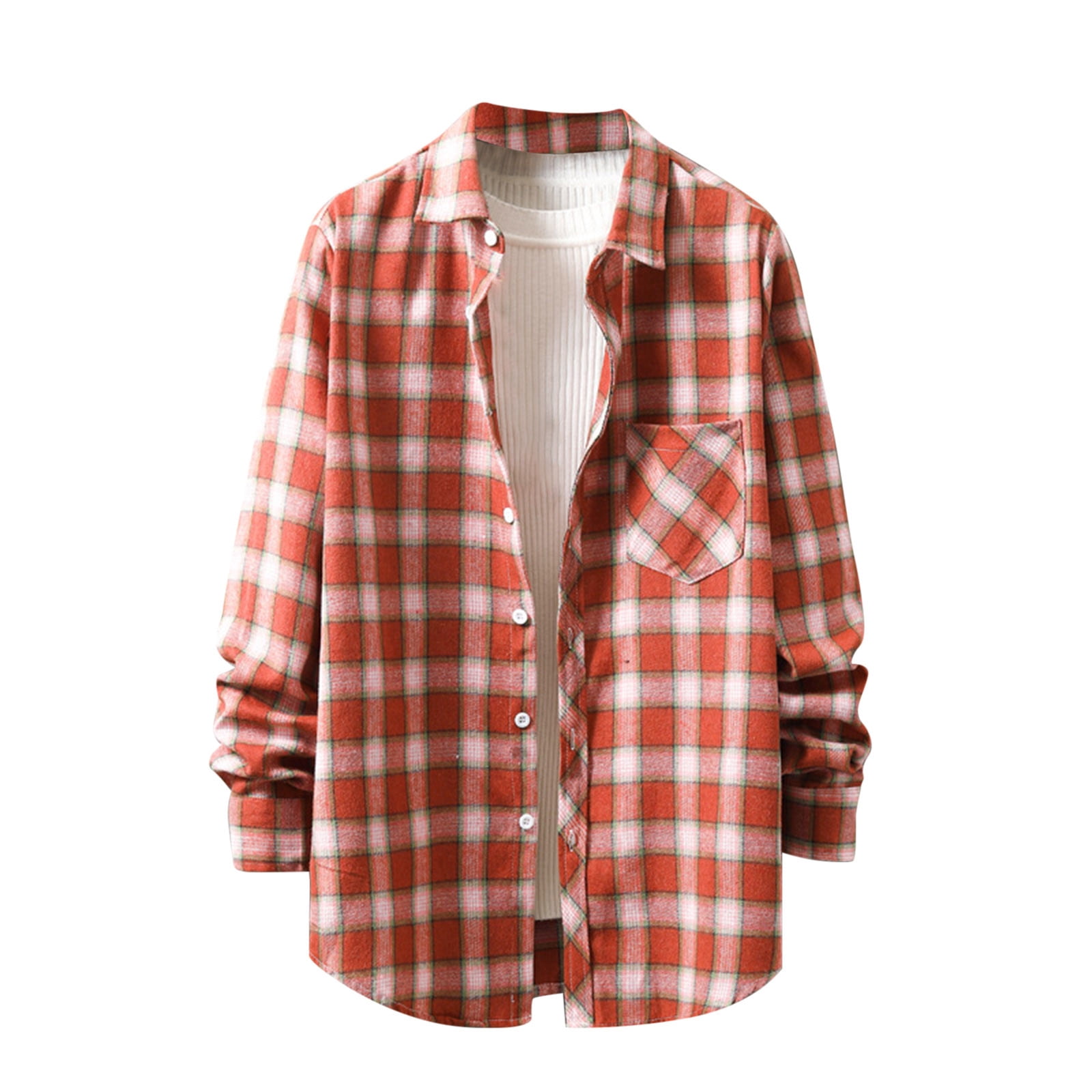 Aimik Hanes Mens Flannel Shirts Long Sleeve Button Down Flannel Shirt ...