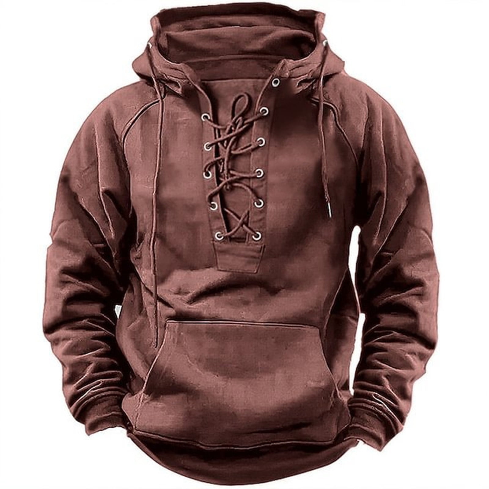 Aimik Hanes Mens Tactical Sweatshirts Lace up Aztec Hooded Pullover ...