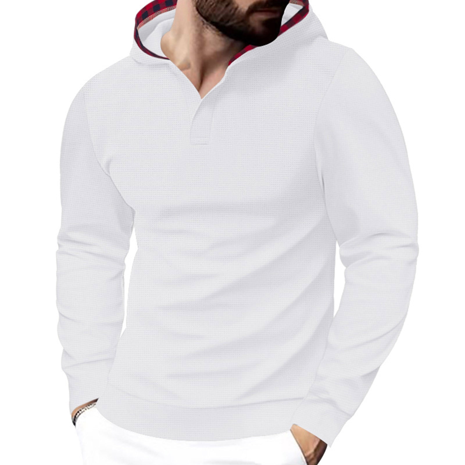 Aimik George Mens Waffle Polo Shirts Casual Button Down Long Sleeve ...