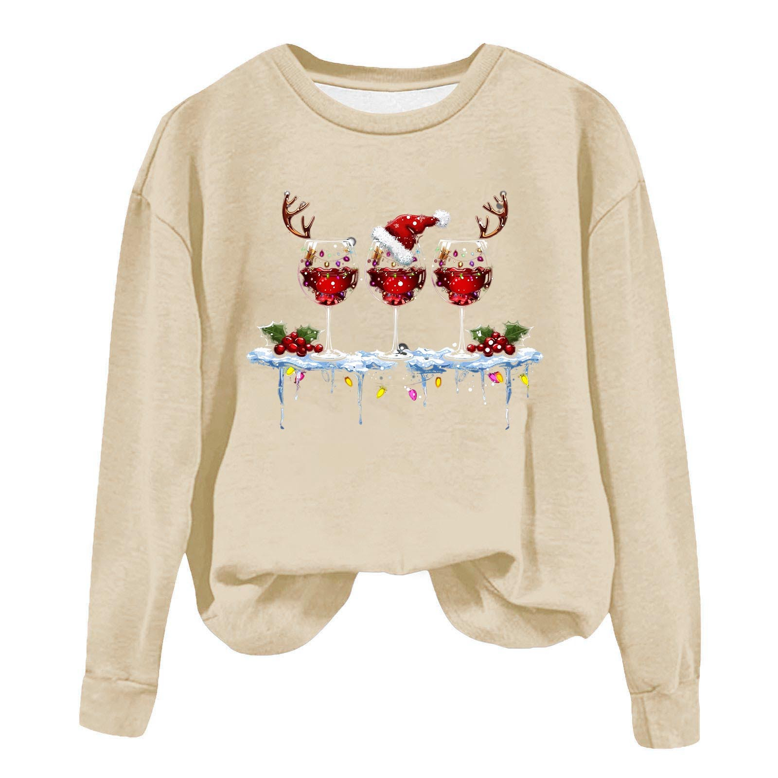 Aimik Hanes Womens Funny Christmas Sweatshirt Crewneck Long Sleeve ...