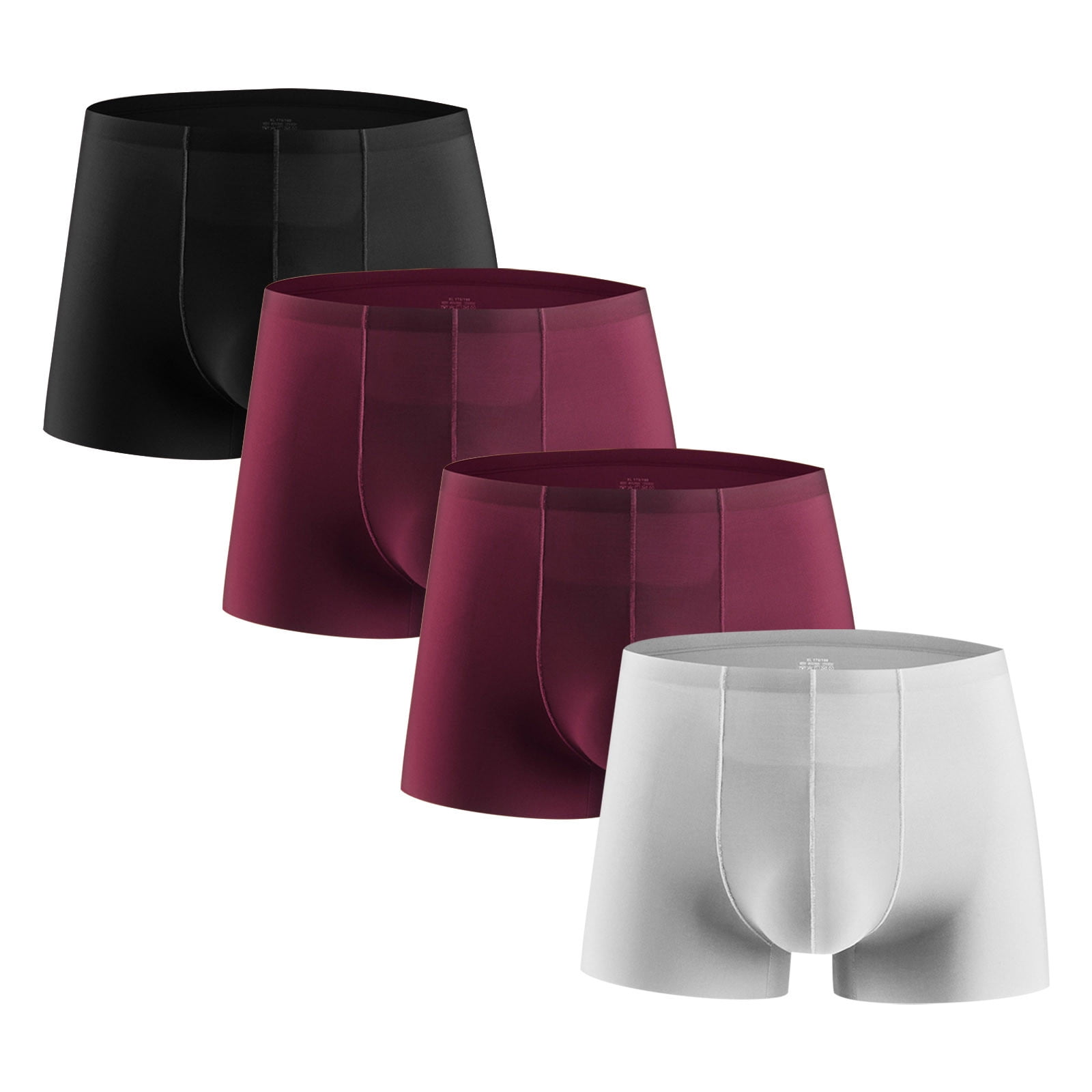 Aimik Hanes 4Pc Men's Ice Silk Cool Soft Comfy Seamless Boxers Briefs ...