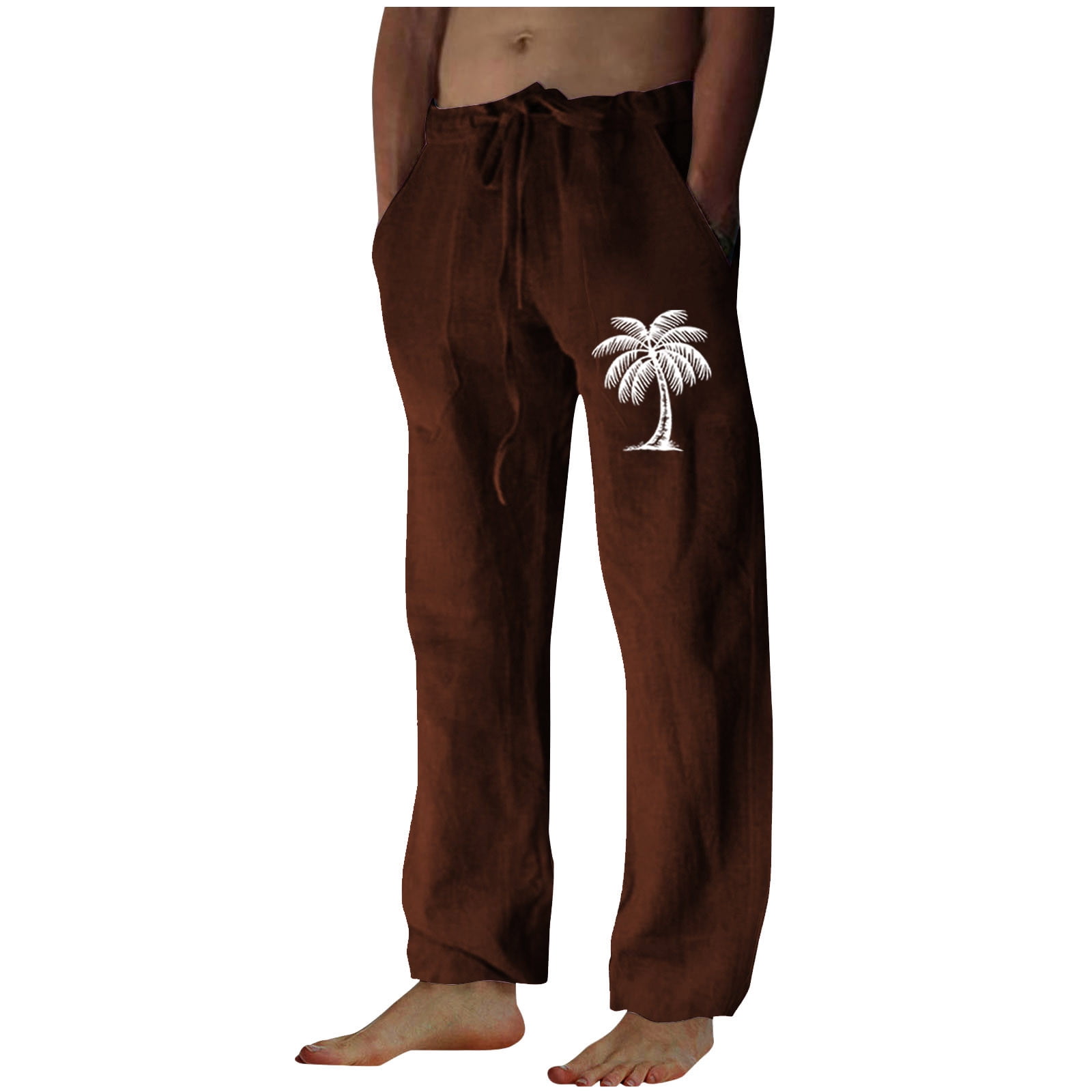 Aimik Hanes 2024 Clearance Sale Mens Cotton Linen Pants,Wide Leg ...